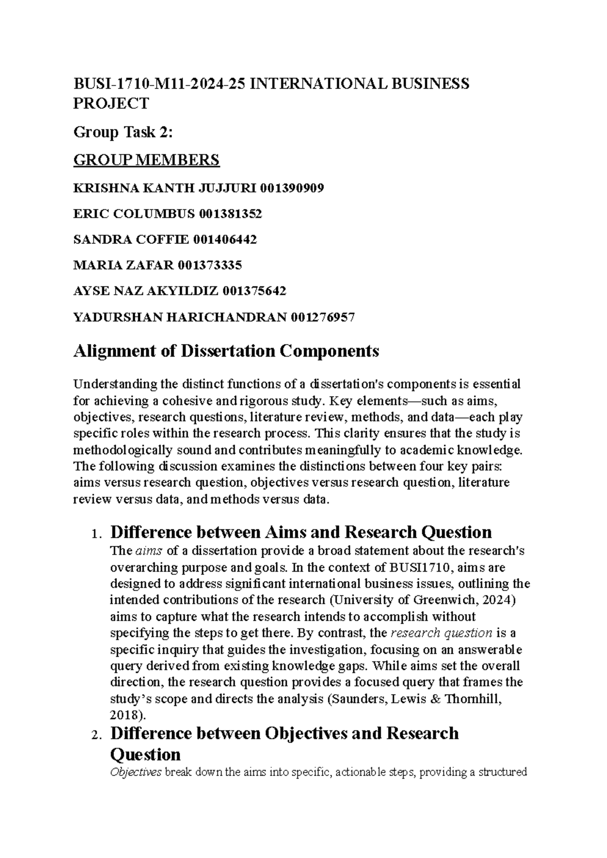 Group Task 2 - This is what prepares us for our upcoming dissertation ...