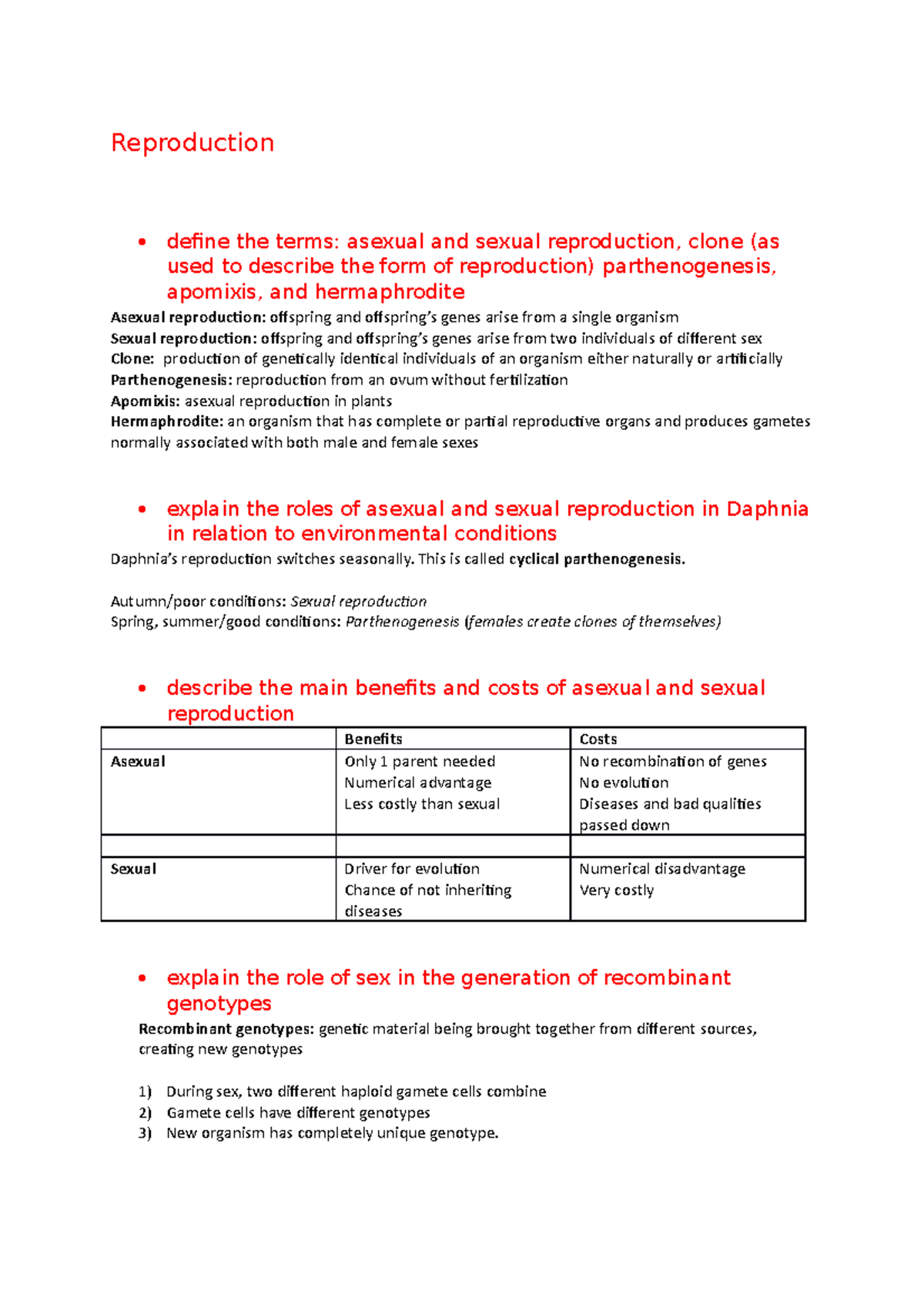 ILOs 1B 13 Reproduction - Reproduction define the terms: asexual and ...