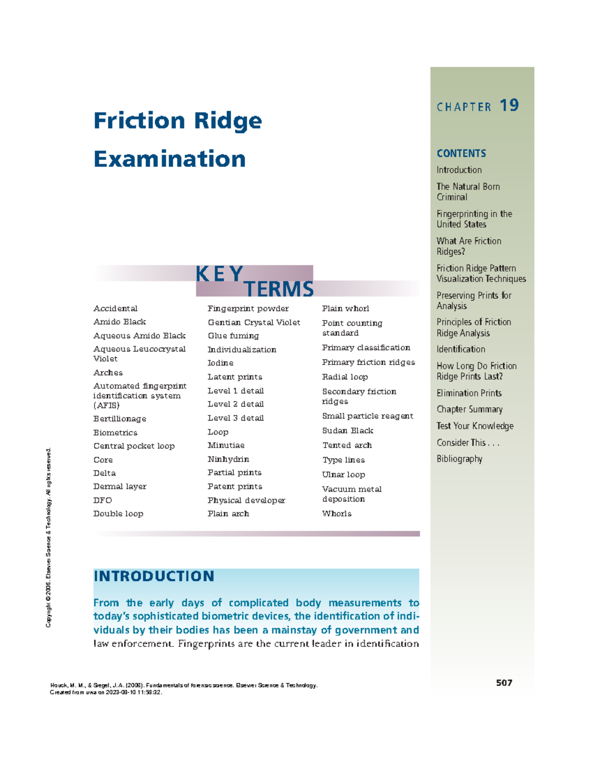 Fundamentals of Forensic Science - (Part 5 Physical Sciences ...