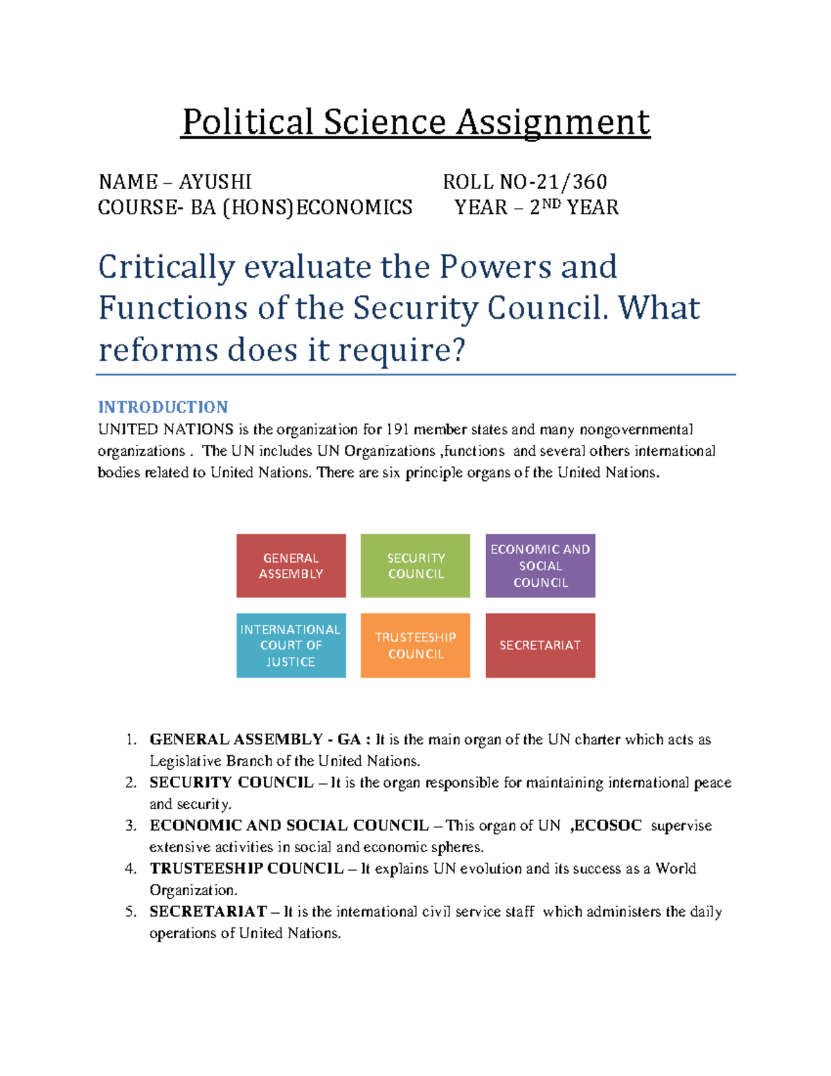 Ayushi 21 360 Political science GE assignment - Political Science ...