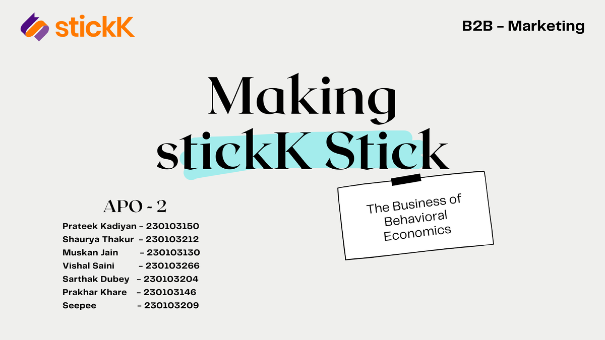 APO 2 Making Stick K Stick - stickK B2B Marketing Making stickK Stick ...