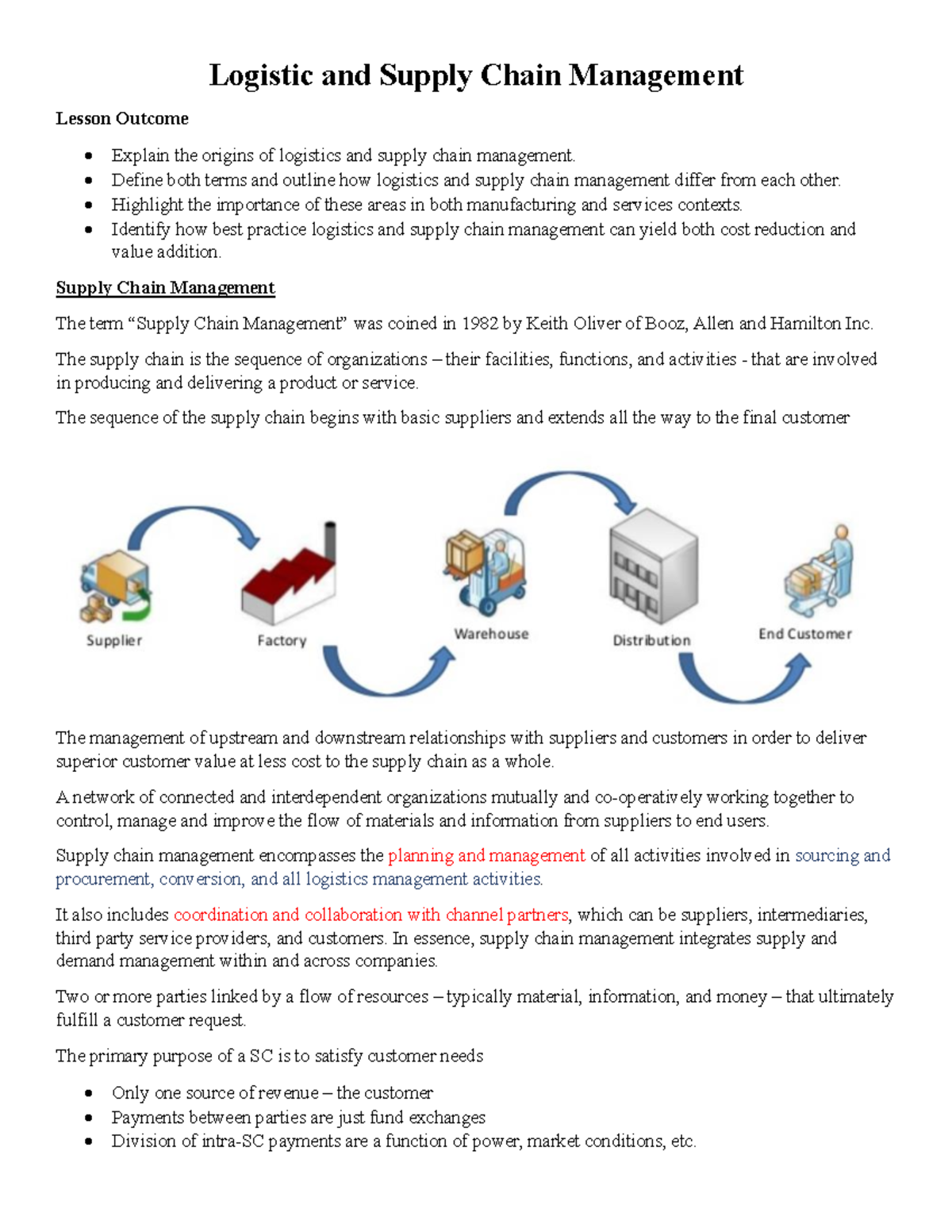 Logistics and Supply chain management introduction - Logistic and ...