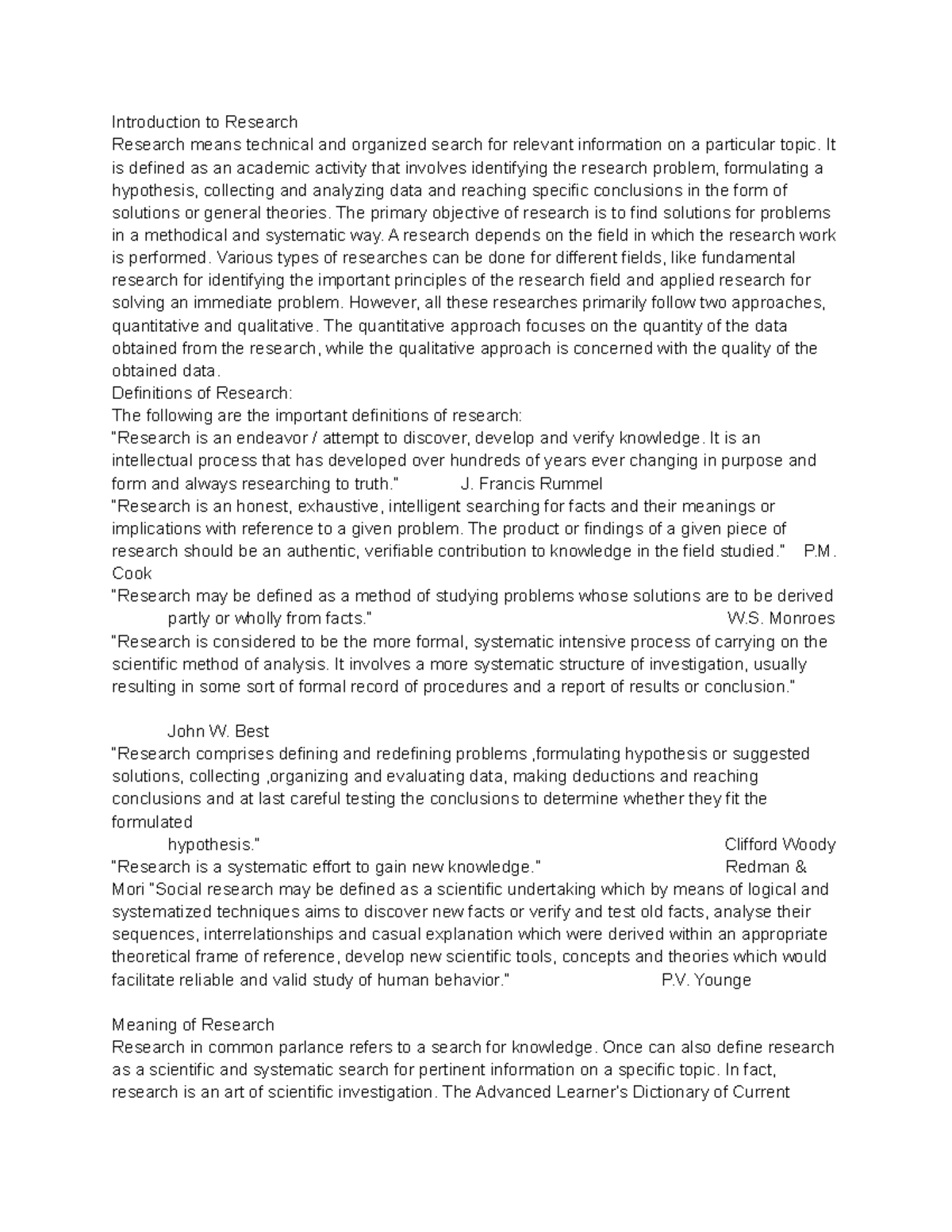 Research methodology - Introduction to Research Research means ...