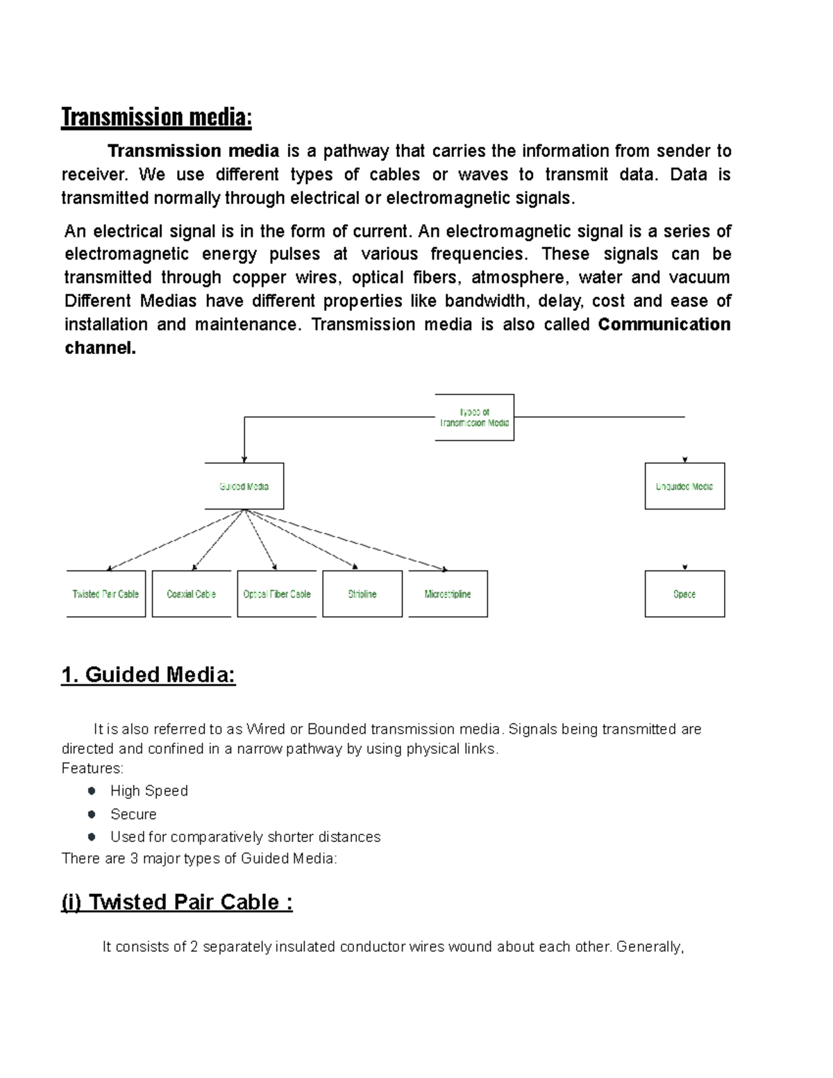 Assignment-1 - Topology assignment - Transmission media: Transmission ...