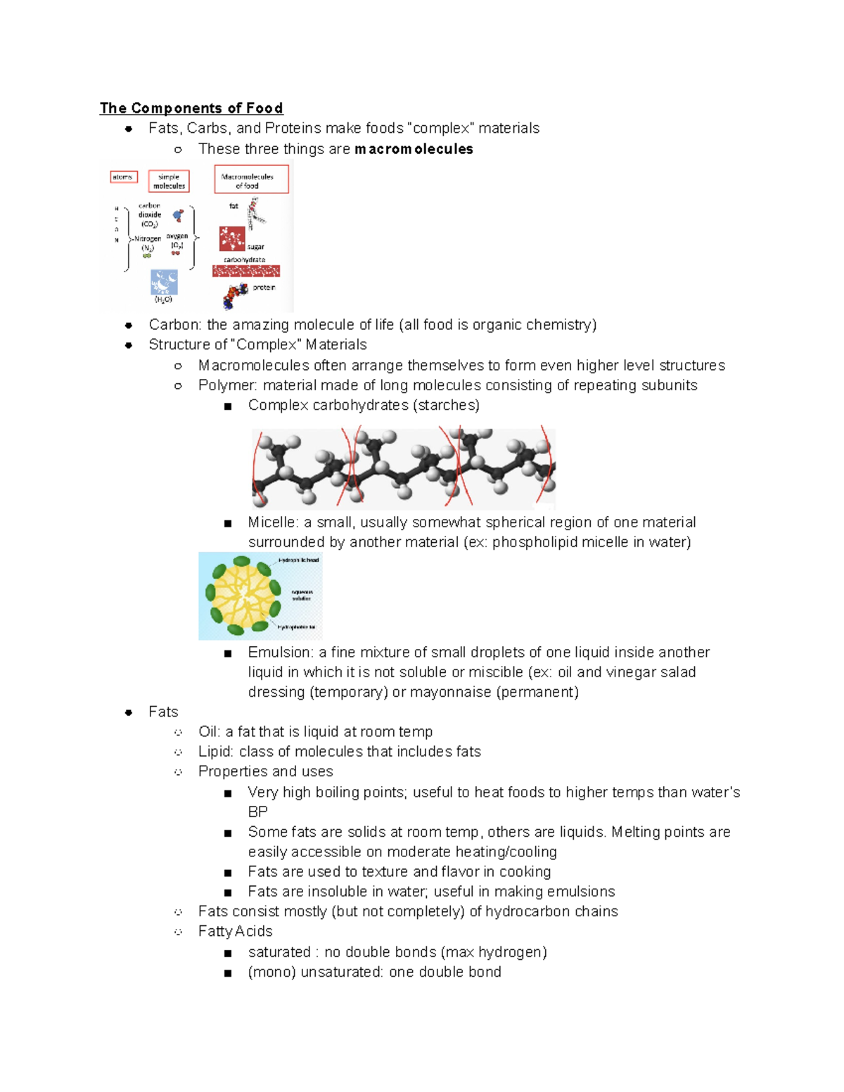 PY107 - Lecture 2 - The Components of Food Fats, Carbs, and Proteins ...