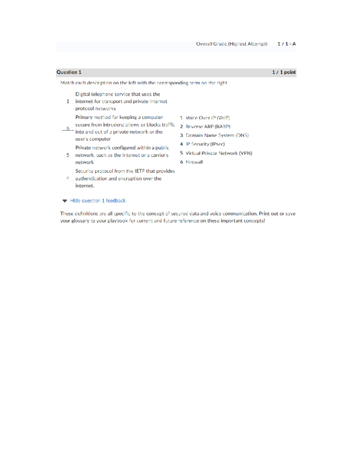 CYB 210 Module 5 5-0 Knowledge Check - Overall Grade (Highest Attempt ...
