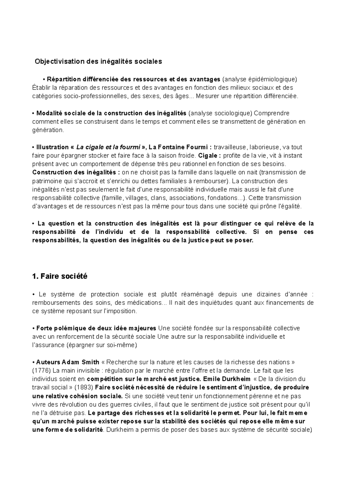 Objectivisation des inégalités sociales - Objectivisation des ...