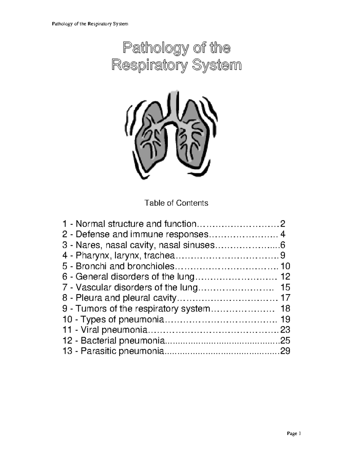 Respiratory notes veterinary pathology - Pathology of the Respiratory ...