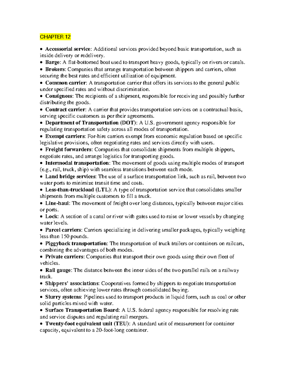 CHAP12 - SDFGSDFGS - CHAPTER 12 Accessorial service: Additional ...