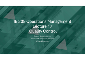 Lecture 2 - IB 208 Operations Management Lecture 2: Introduction Operations Management (14 ...