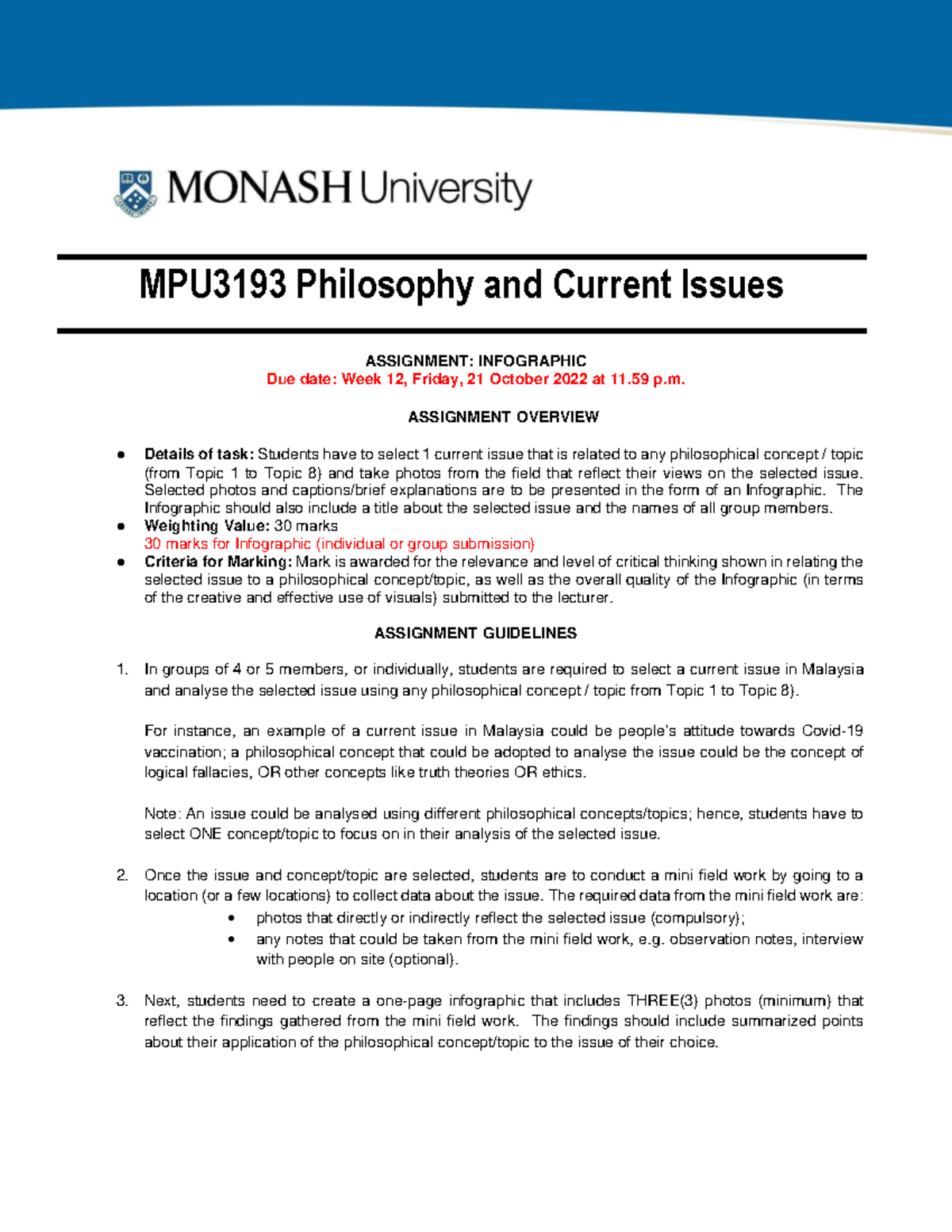 MPU3193 Assignment Guidelines - MPU3193 Philosophy and Current Issues ...