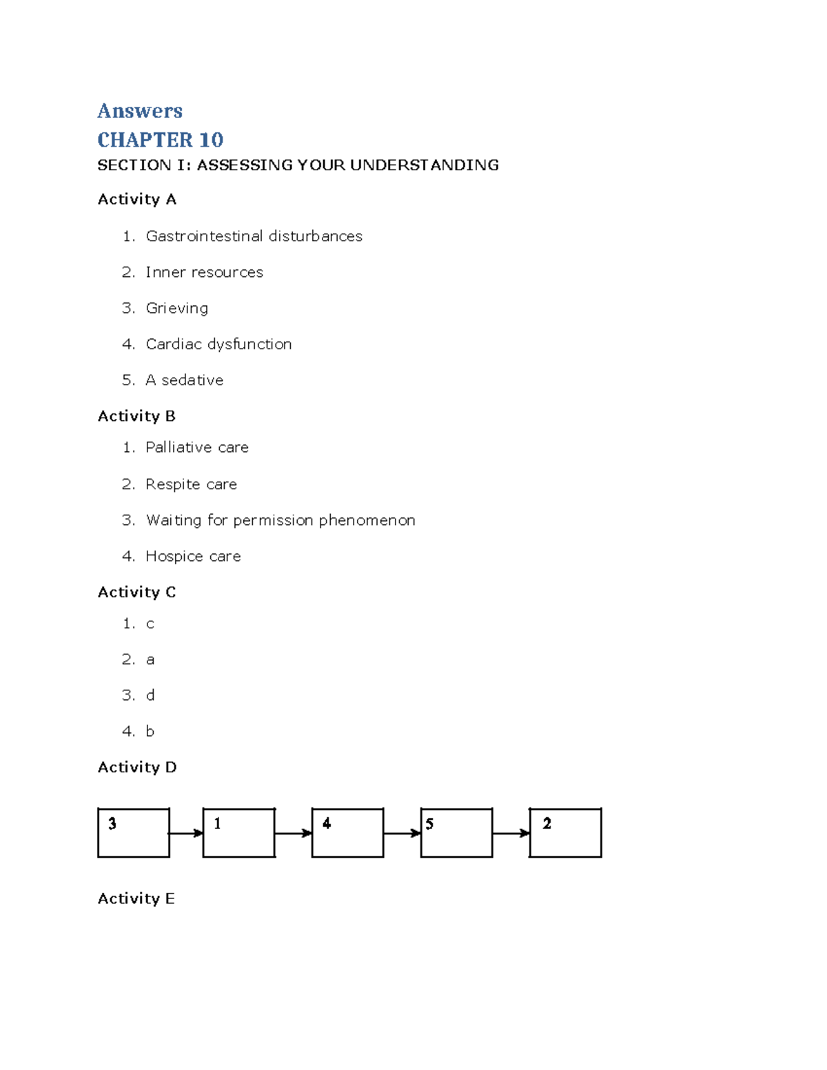 AWQ Chapter 10 - Med Surg Practice - Answers CHAPTER 10 SECTION I ...