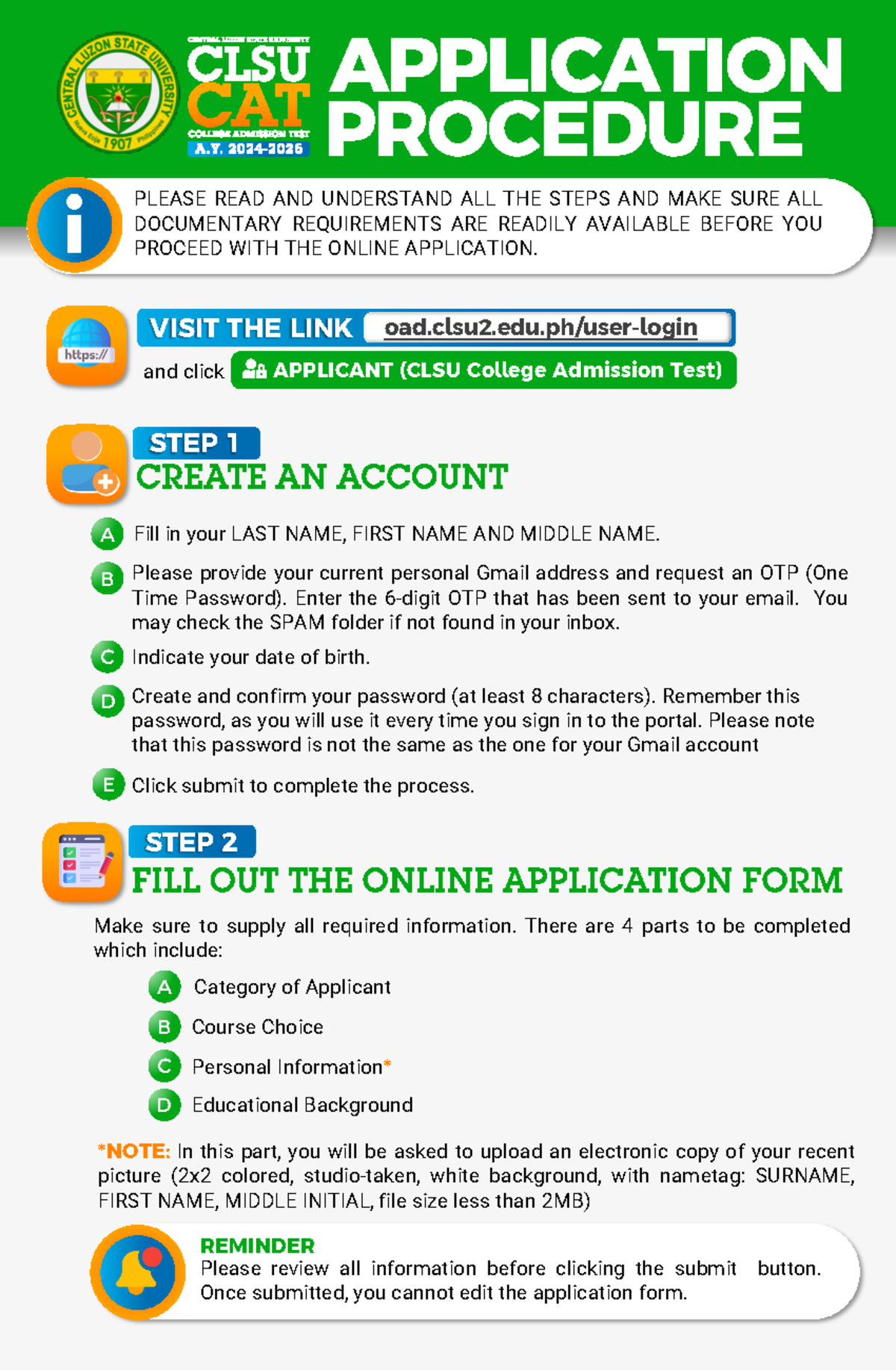 Procedure - applying - A Fill in your LAST NAME, FIRST NAME AND MIDDLE ...