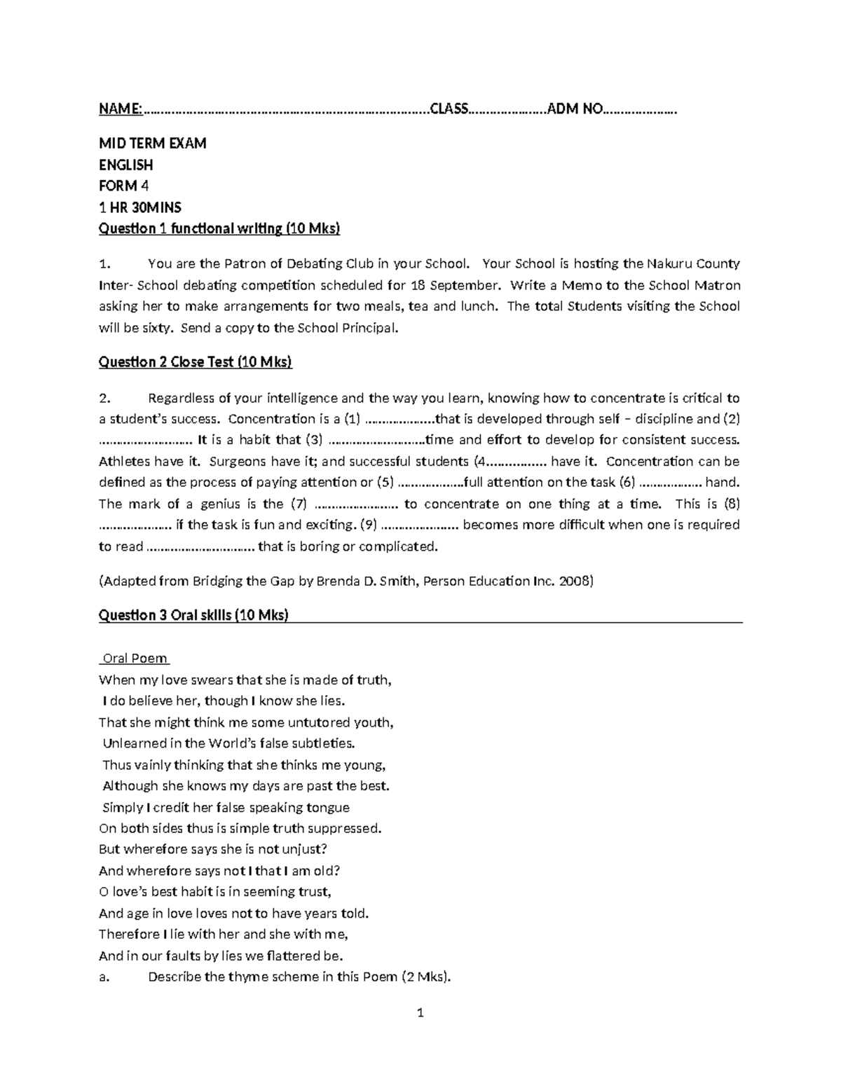 English-F4-Term-1-2023-Teacher co ke - - Studocu