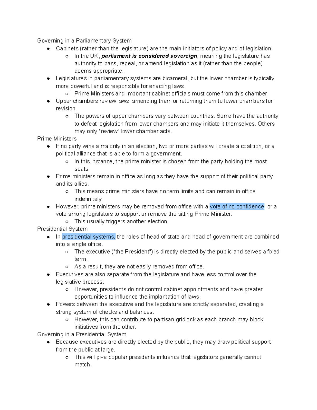 Chapter 5 - power point notes - Governing in a Parliamentary System ...