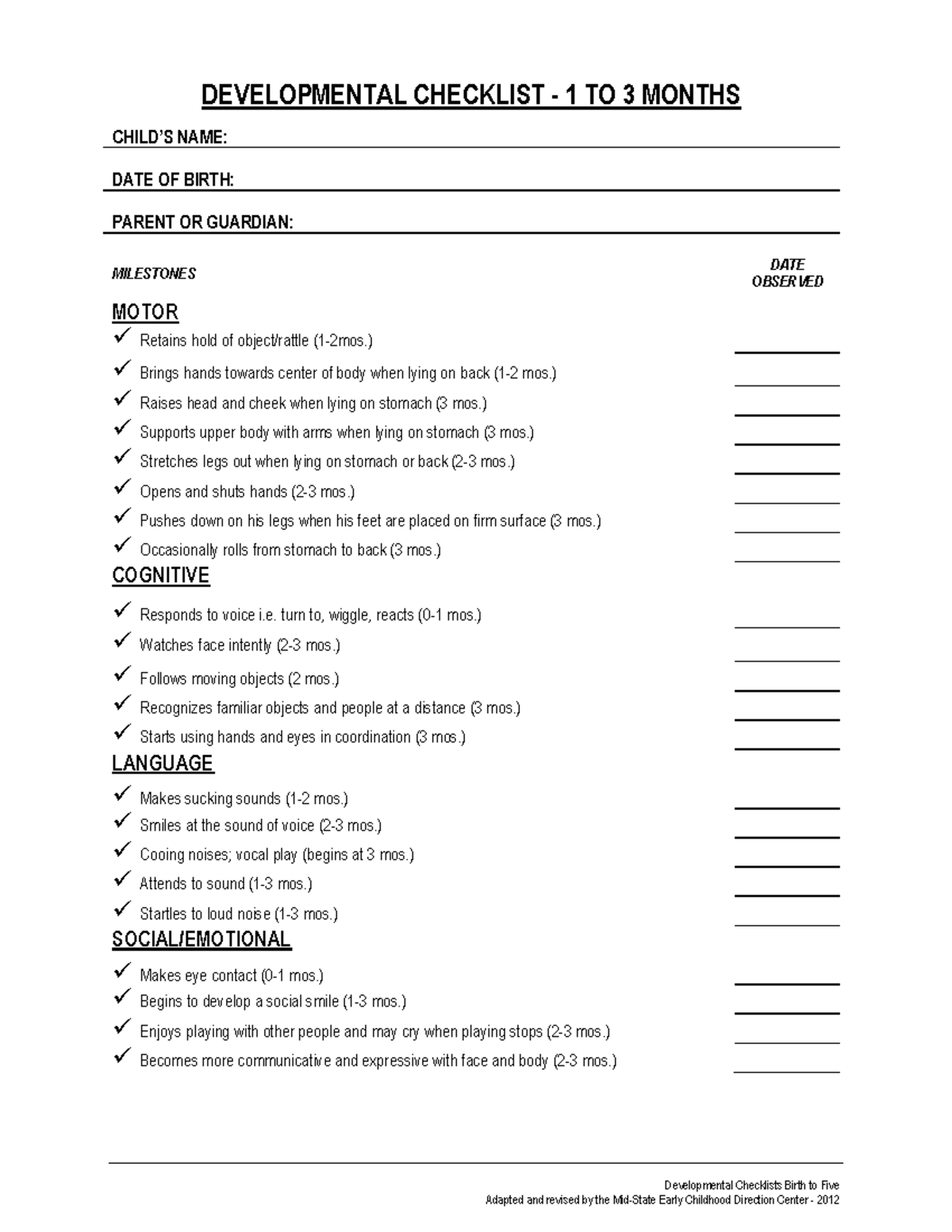 Developmental Checklists Birthto 5-220404-182557 - Developmental ...