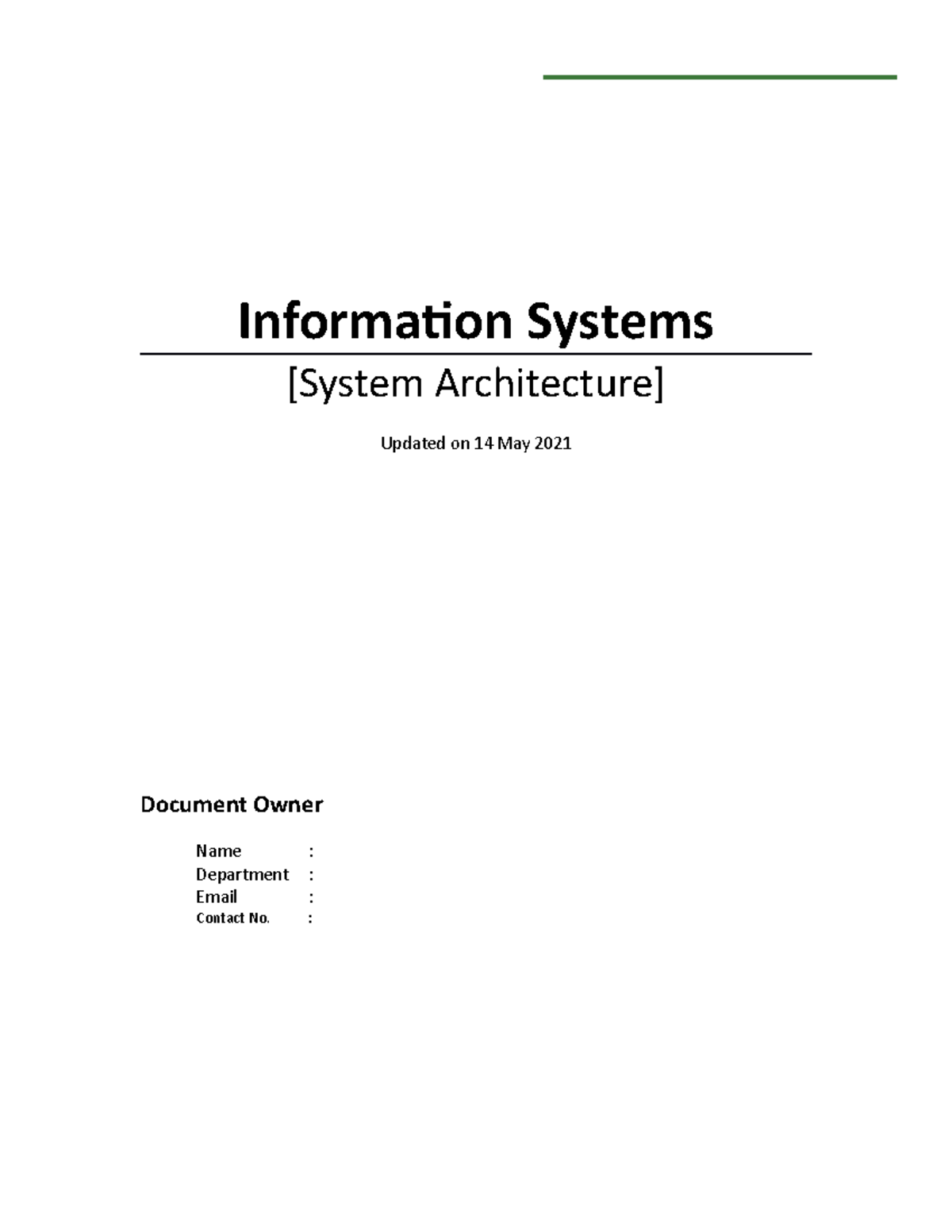 Technical Blueprint template - Information Systems [System Architecture ...