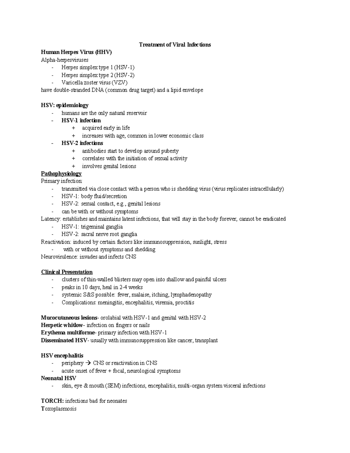 Viro final- treatment of Viral infections - Treatment of Viral ...