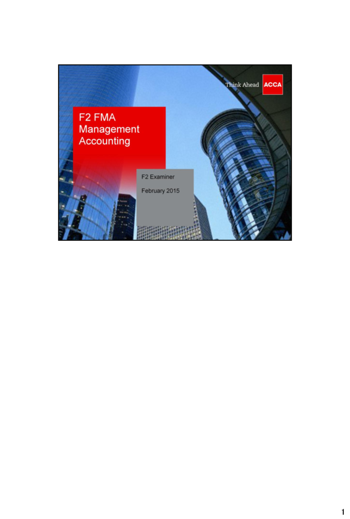 F2-FMA-Management-Accounting-2015 - The candidate performance ...