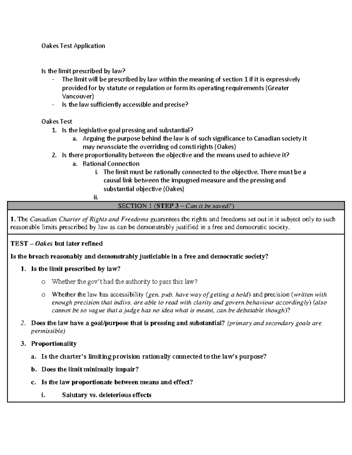 Oakes Test Application - Is the legislative goal pressing and ...