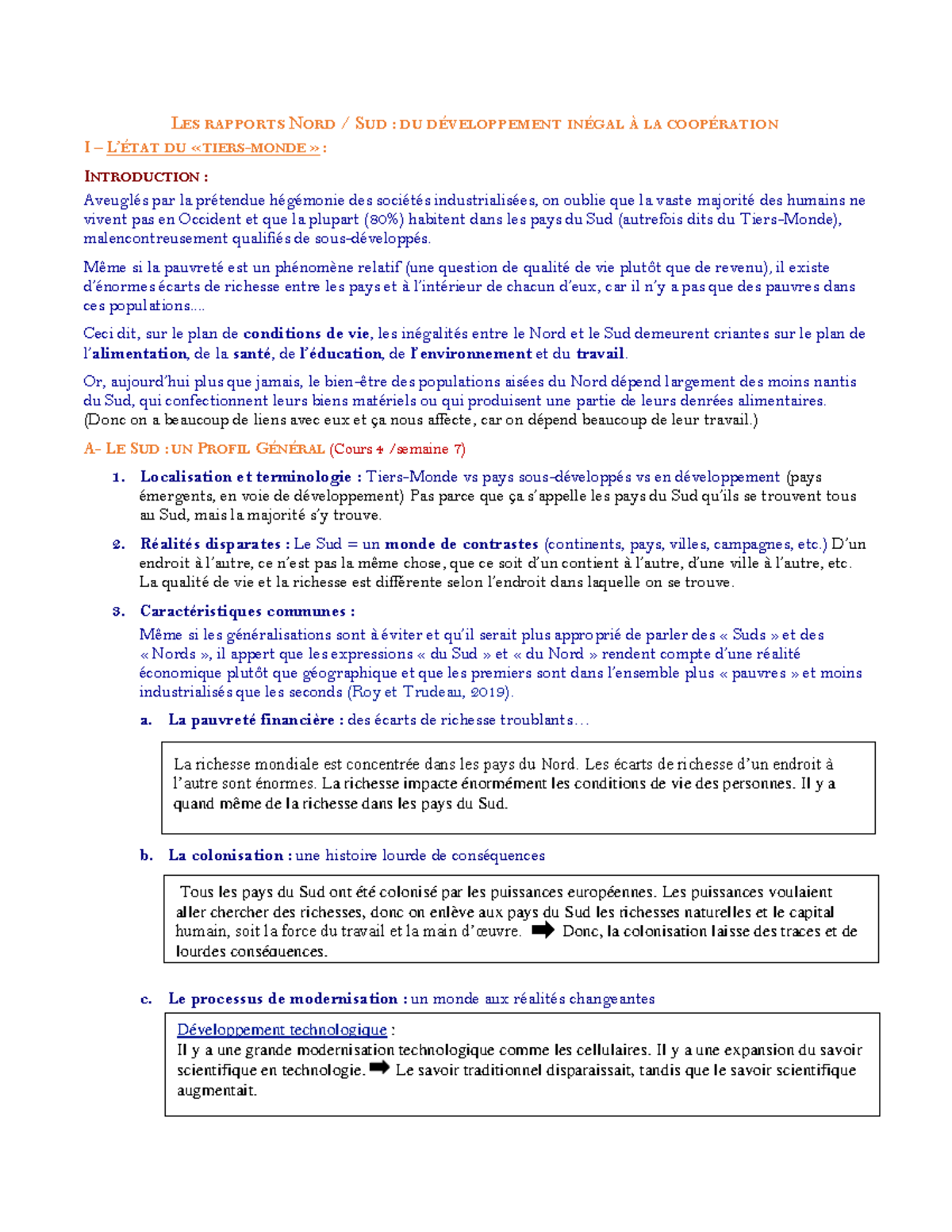 Canevas Notes de cours semaines 7 et 8 du cours de diversité et équité ...