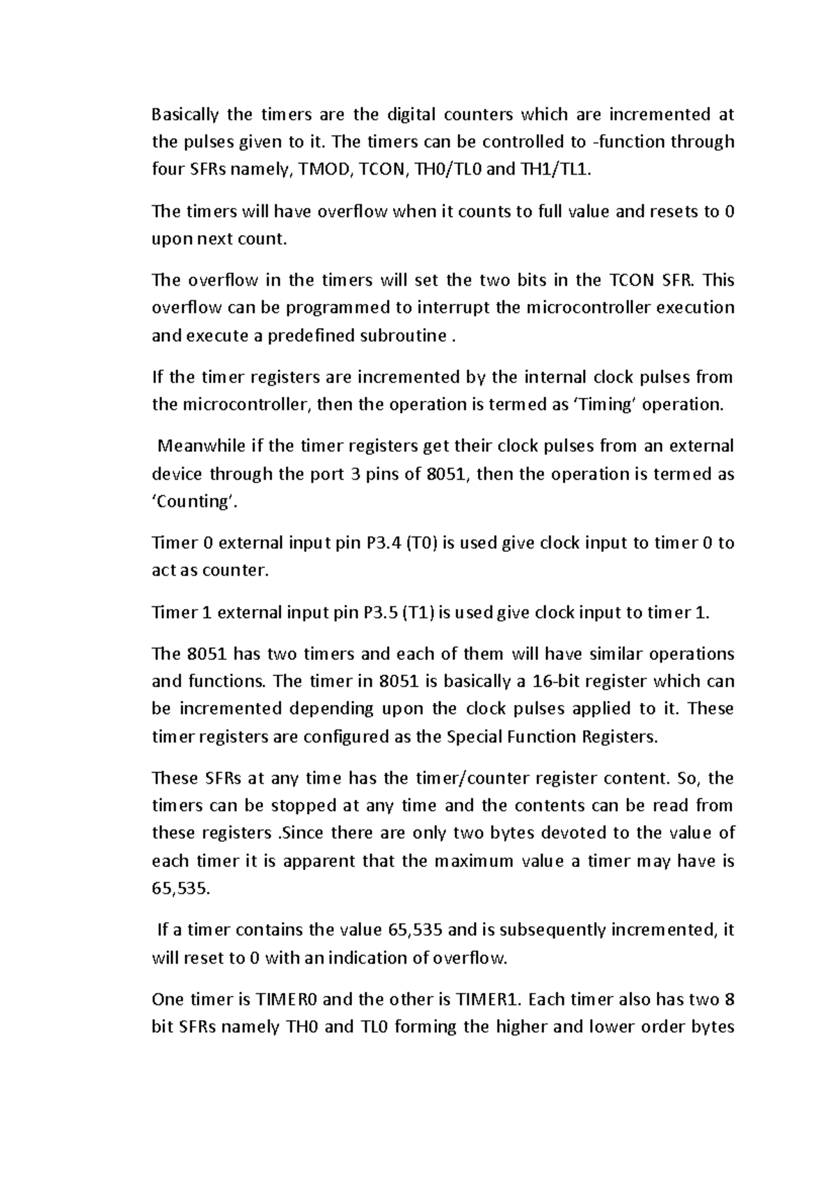 Microcontroller And Embedded Processors 11 Basically The Timers Are The Digital Counters