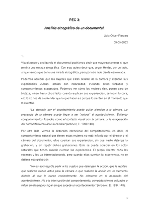 PEC 1 Nos aproximamos a la manera de hacer etnografía - ETNOGRAFÍA APLICADA A LA EDUCACIÓN ...