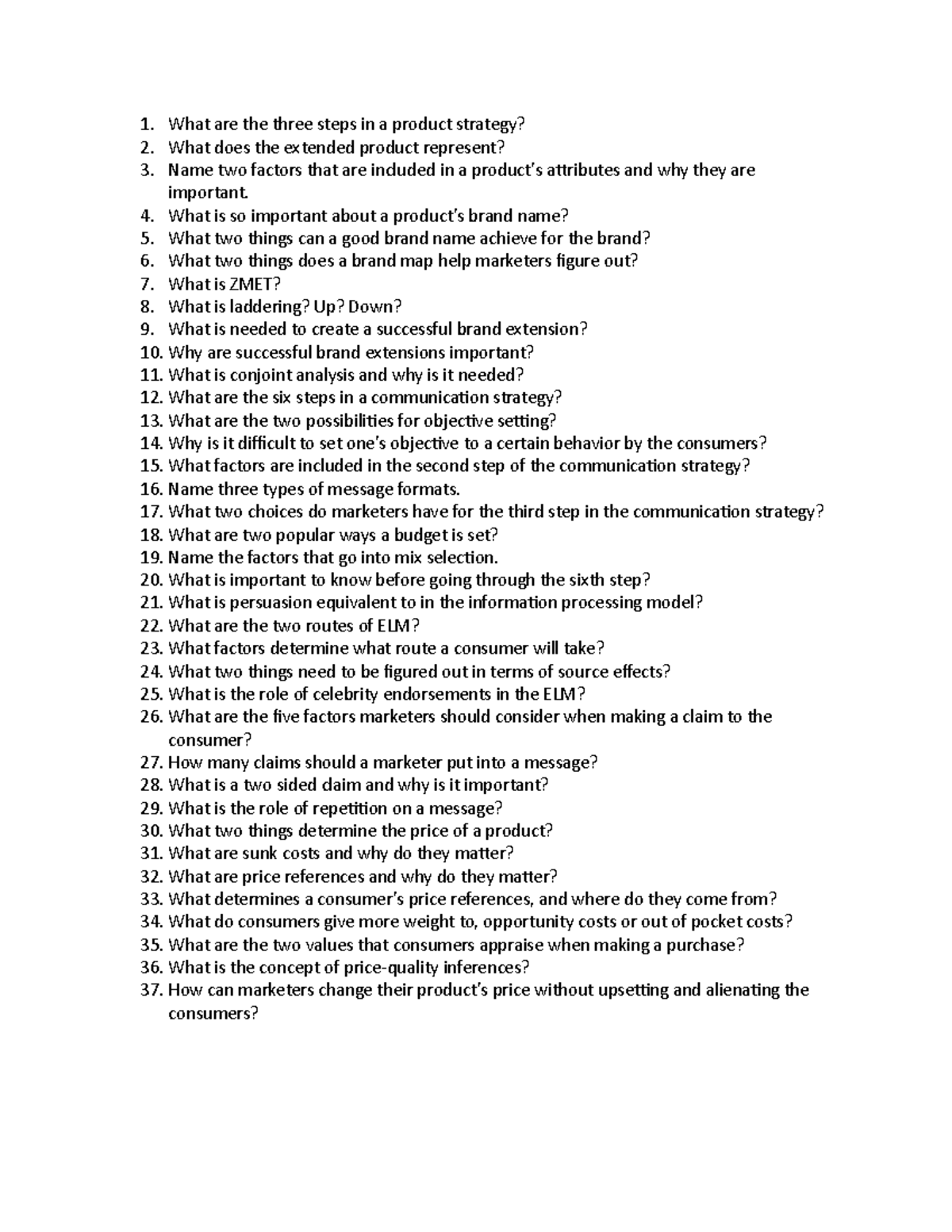Exam 3 Review Questions 1 What Are The Three Steps In A Product