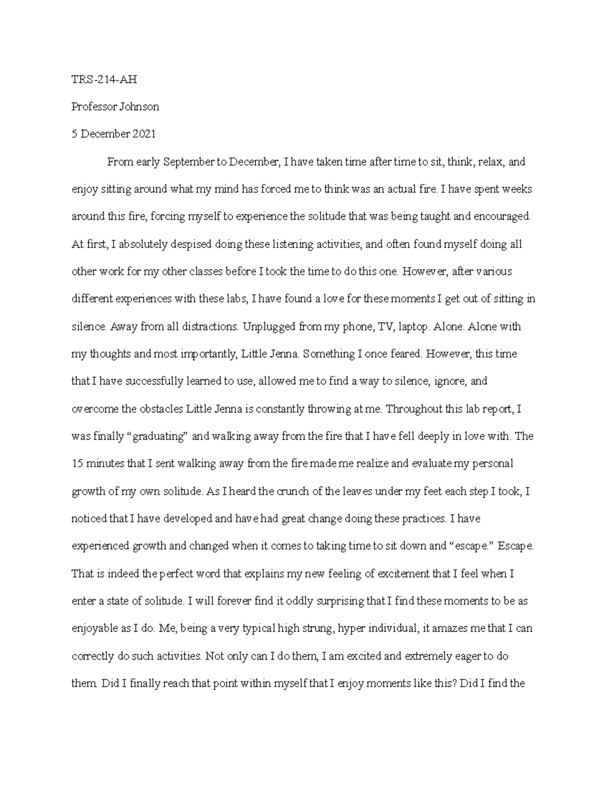 TRS: Lab Assignment 6 - TRS-214-AH Professor Johnson 5 December 2021 ...