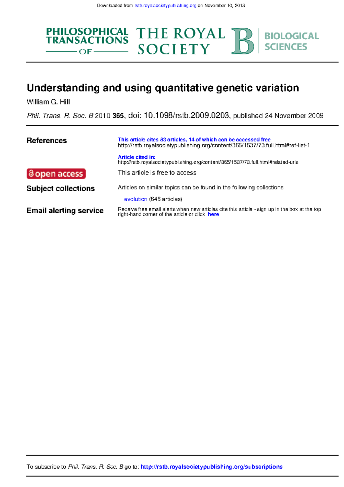 Phil. Trans. R. Soc. B-2010-Hill-73-85-1 - Phil. Trans. R. Soc. B ...