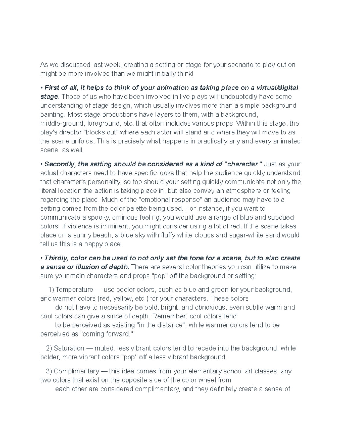 W4 - GDT - GDT 4 - As we discussed last week, creating a setting or ...