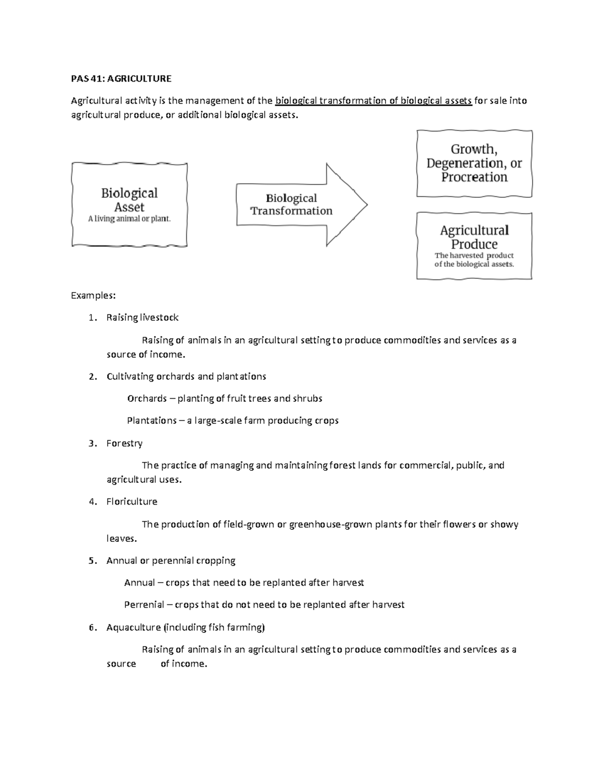 PAS-41 Agriculture - PAS 41: AGRICULTURE Agricultural activity is the ...