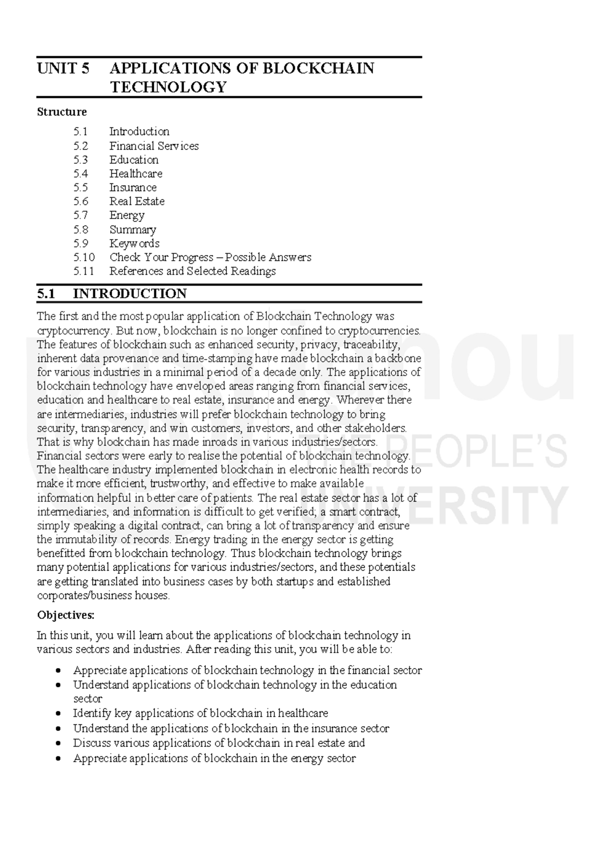 Unit-5 - UNIT 5 APPLICATIONS OF BLOCKCHAIN TECHNOLOGY Structure 5 ...