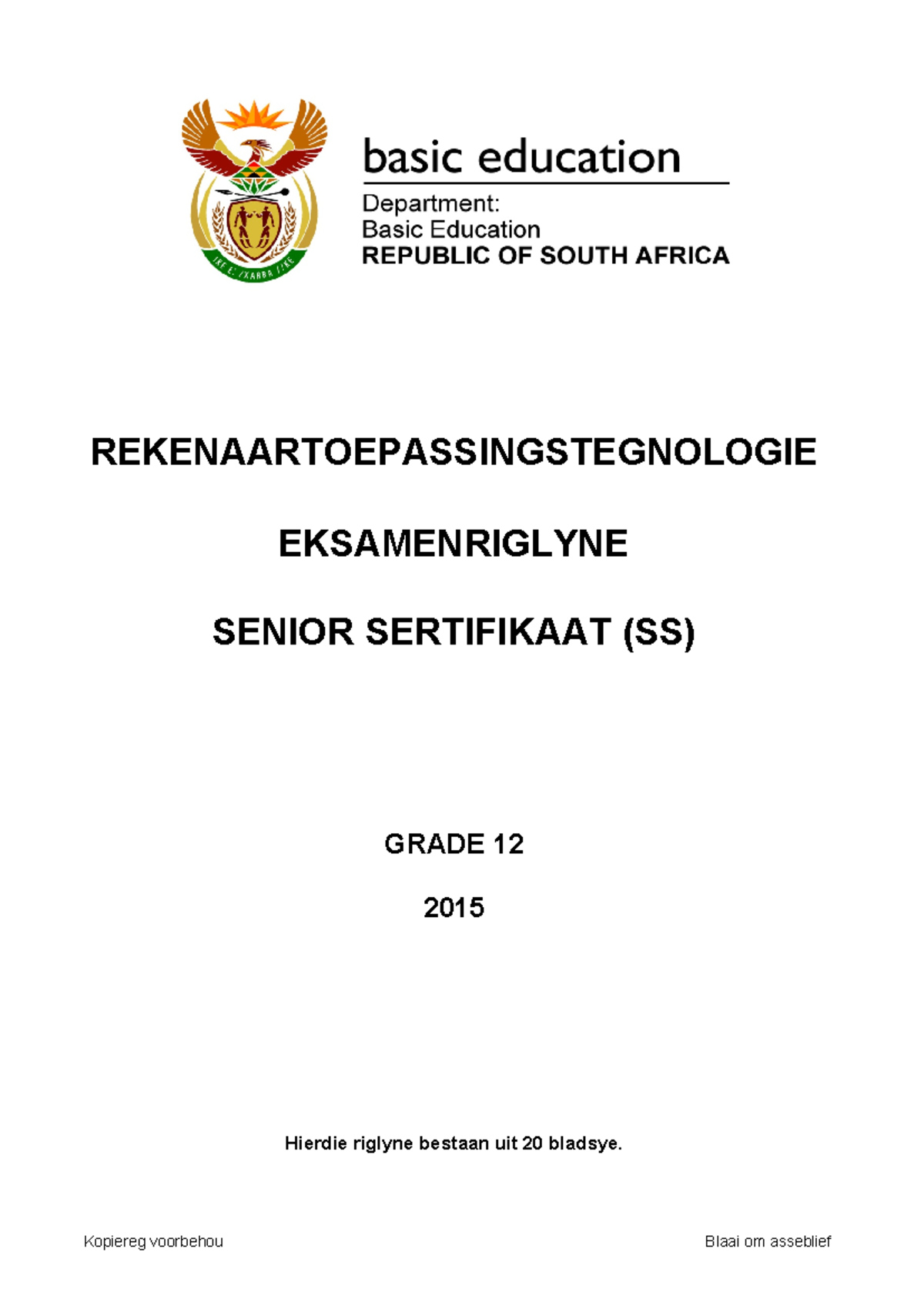CAT GR 12 Exam Guidelines 2015 Afr - REKENAARTOEPASSINGSTEGNOLOGIE ...