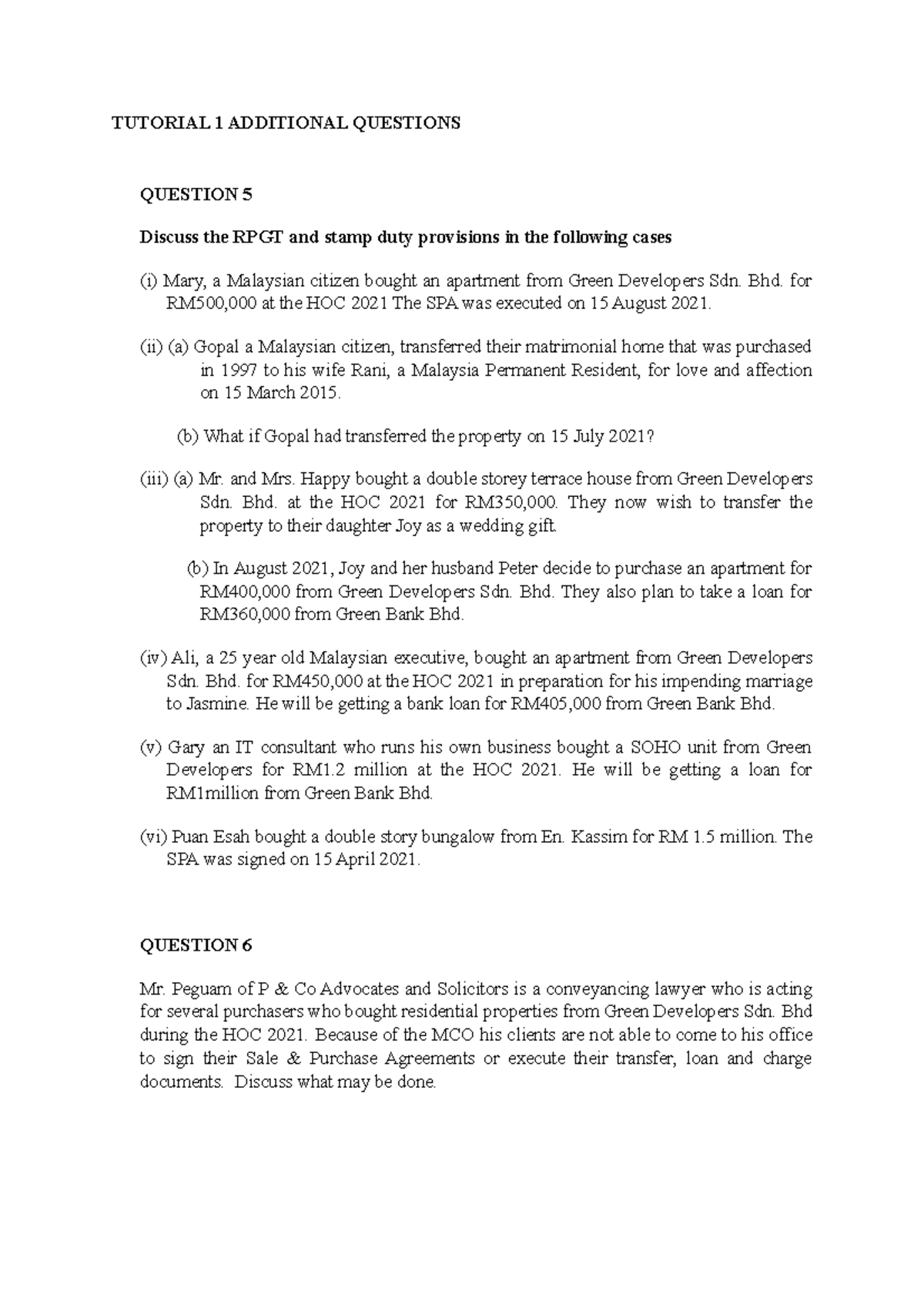 Tutorial 1 Additional Questions - TUTORIAL 1 ADDITIONAL QUESTIONS ...