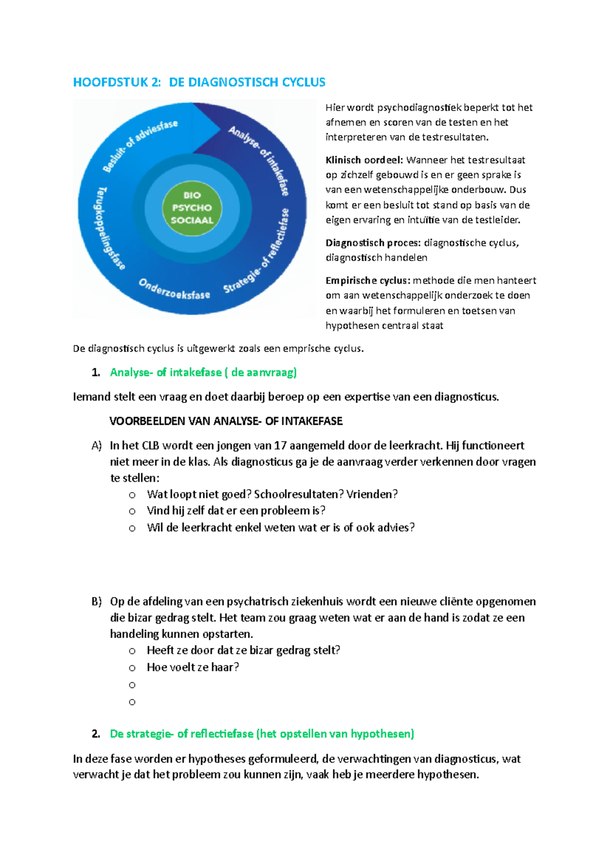 Hoofdstuk 2 diagnostiek - HOOFDSTUK 2: DE DIAGNOSTISCH CYCLUS Hier ...
