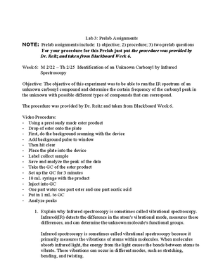 Experiment 2 - Lab 2 Separation Methods - Experiment 2: Separation Methods Date of Submission ...