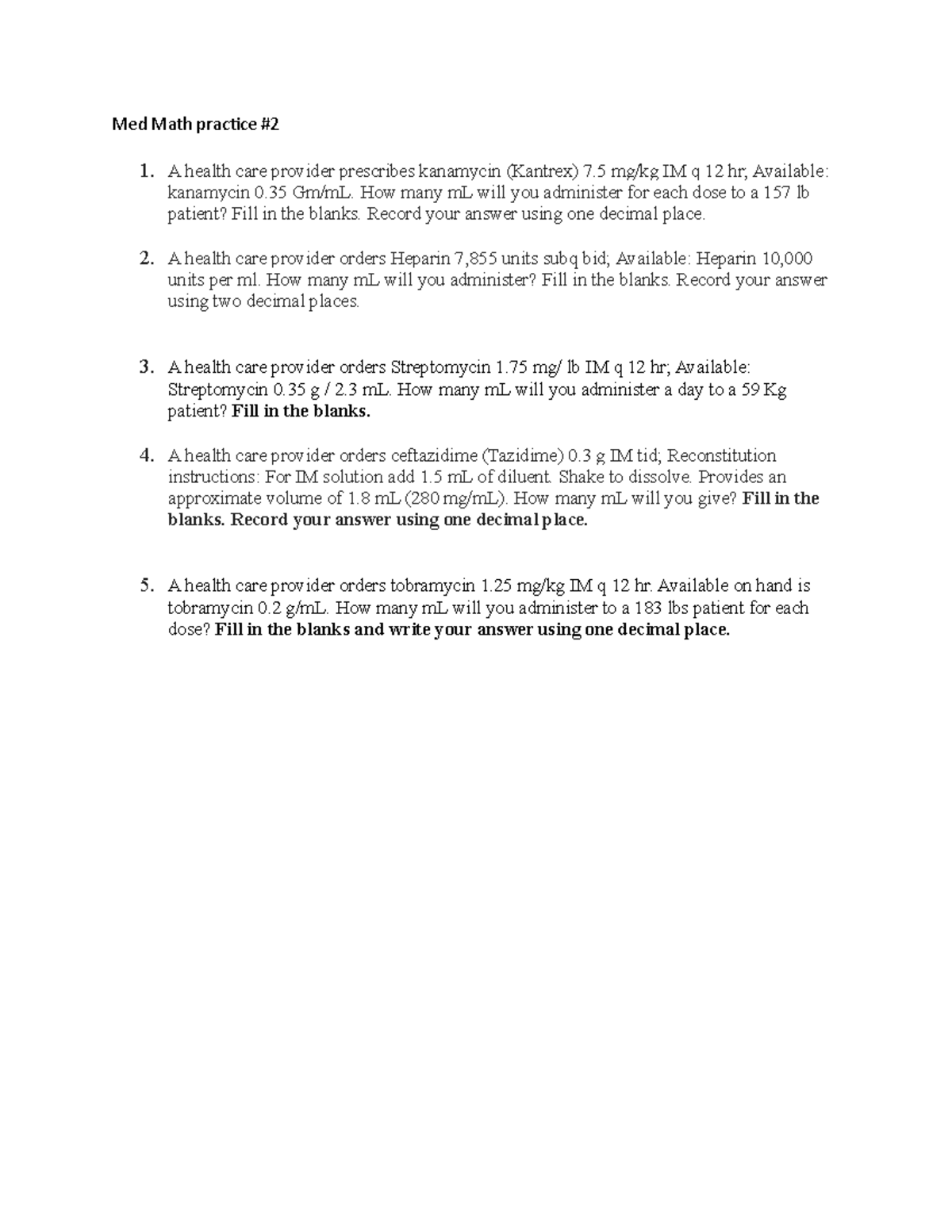 Med Math practice 's - med math for math math math - Med Math practice ...