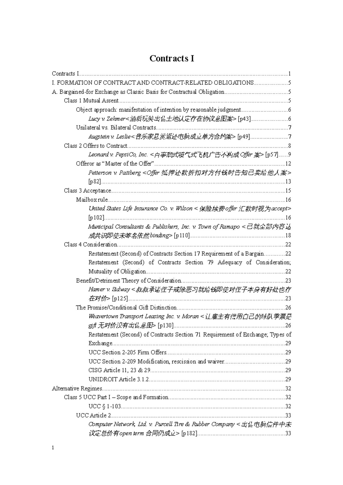 Contracts I - Notes - Contracts I Contracts - Studocu