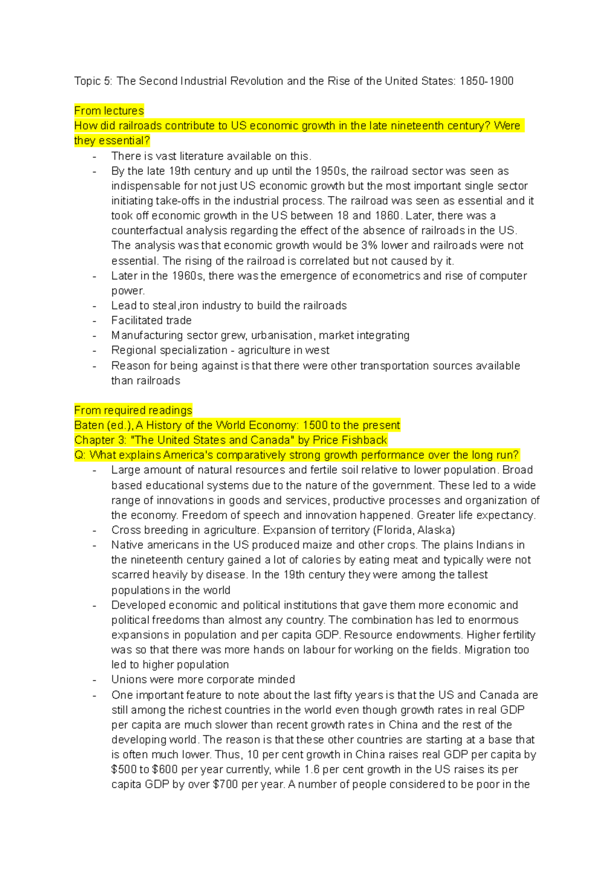 Topic 5 Seminar 5+notes - Topic 5: The Second Industrial Revolution and ...