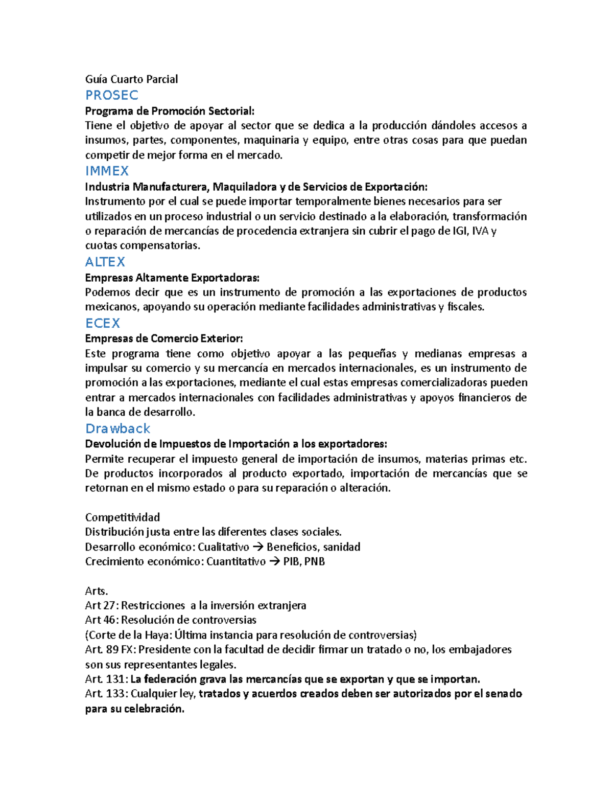 Guía Cuarto Parcial - Guía Cuarto Parcial PROSEC Programa de Promoción ...