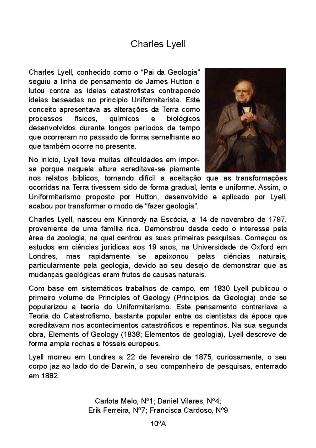Charles Lyell - Charles Lyell Charles Lyell, conhecido como o “Pai da ...