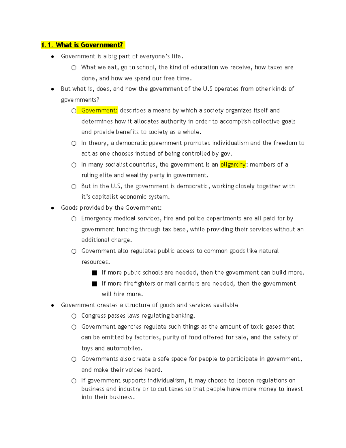 American Government 1.1 What is Government - 1. What is Government ...