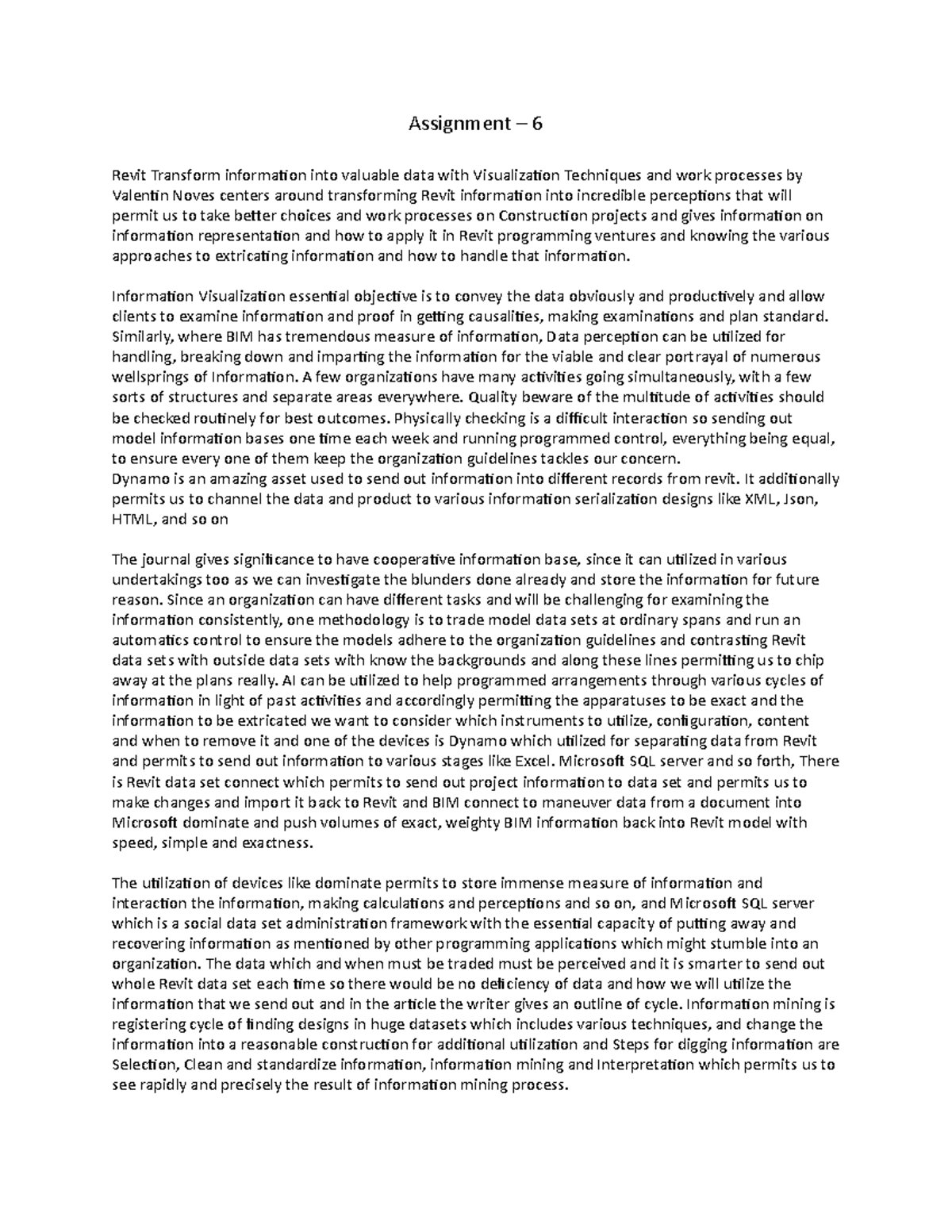 Assignment-60 - Building Information Modelling (BIM) in Design ...