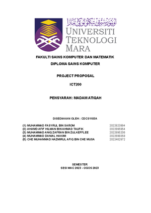 final report ICT200 - ITS232: INTRODUCTION TO DATABASE MANAGEMENT ...