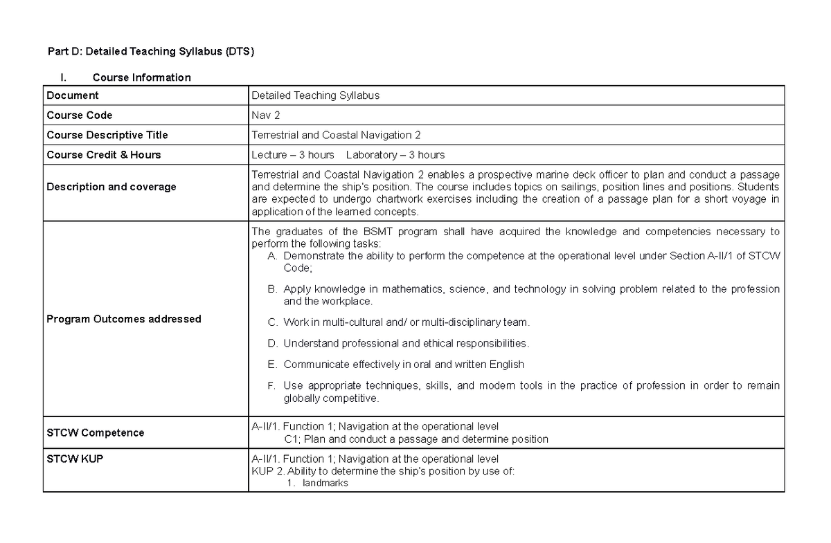 NAV 2 DTS - lecture notes on marine engineering subjects - Part D ...