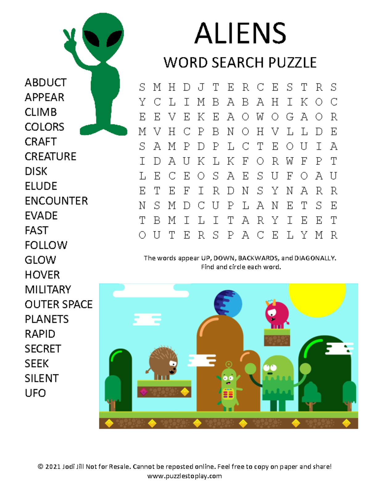 Aliens-Word-Search - Aliens-Word-Search - ALIENS WORD SEARCH PUZZLE The ...