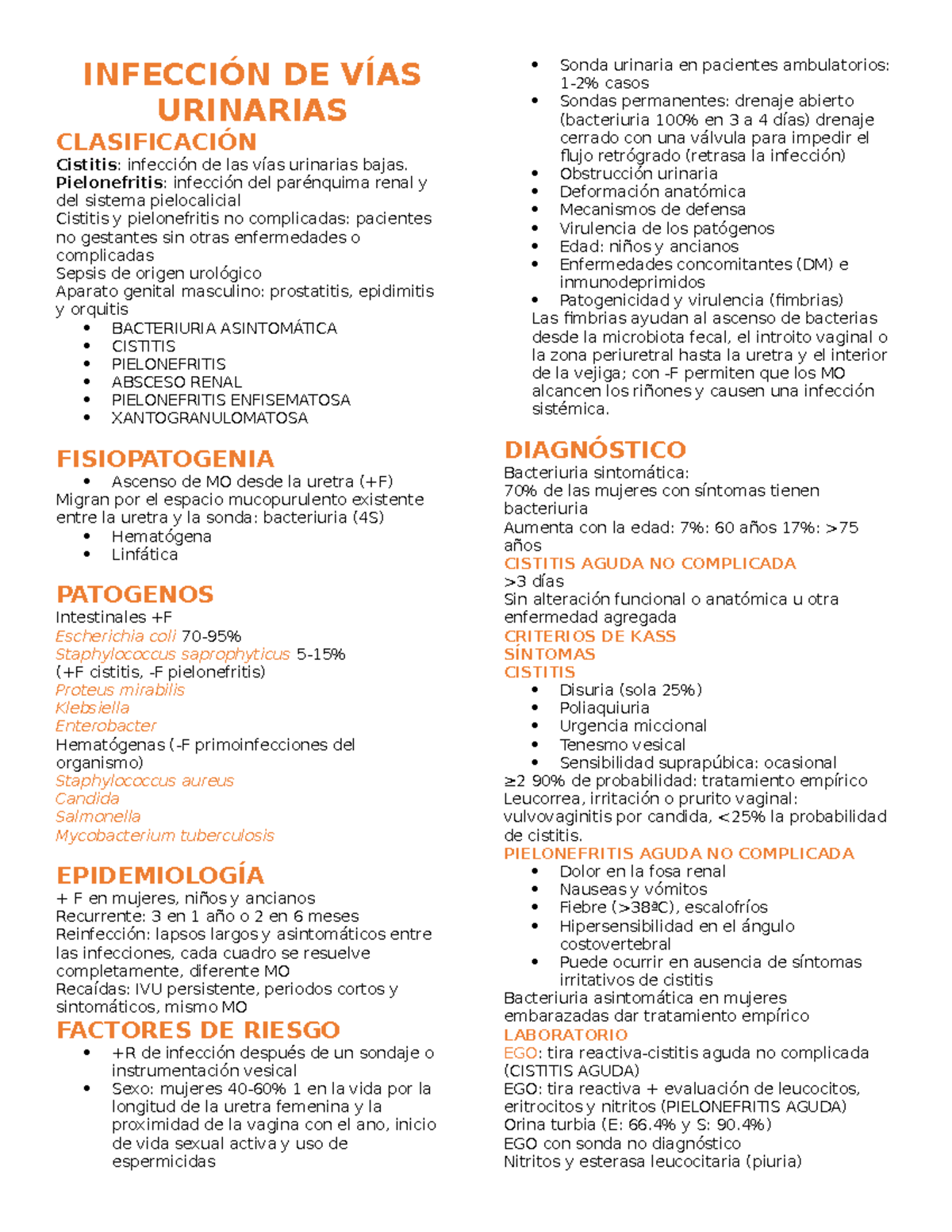 1. Infección DE VÍAS Urinarias - INFECCIÓN DE VÍAS URINARIAS ...