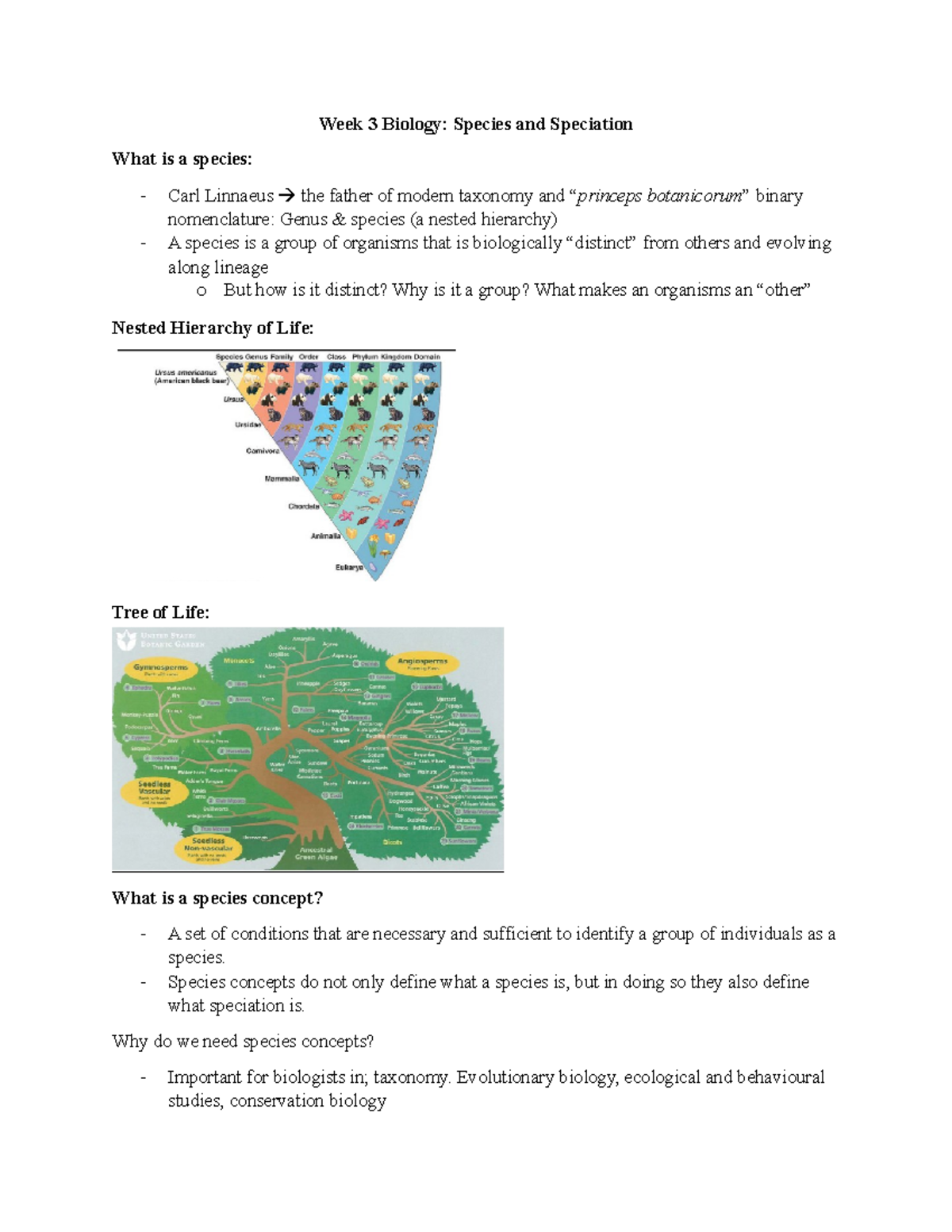 BI111 Week 3 - Week 3 Biology: Species and Speciation What is a species ...