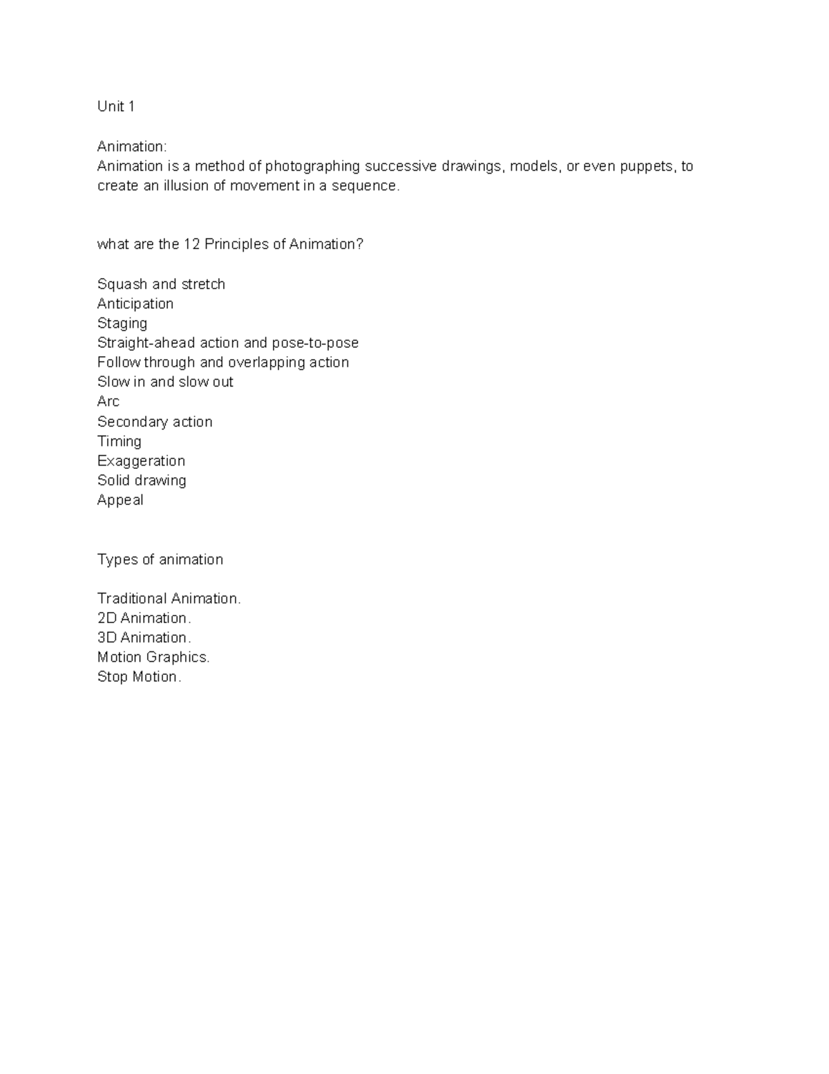 Vfx and animation notes - Unit 1 Animation: Animation is a method of ...